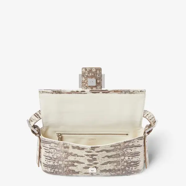 Fendi Baguette® 26424 Parchment-colored Lizard-leather Bag